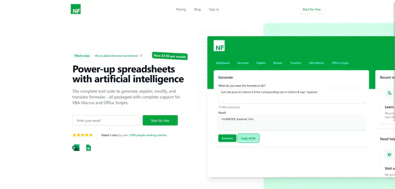 ИИ для улучшения работы с формулами в Excel и Google Sheets. | Neural Formula